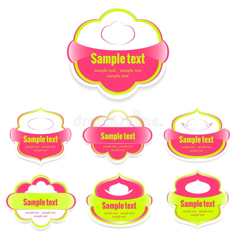 Set Of Labels For Food Pink Stock Vector - Illustration of collection ...