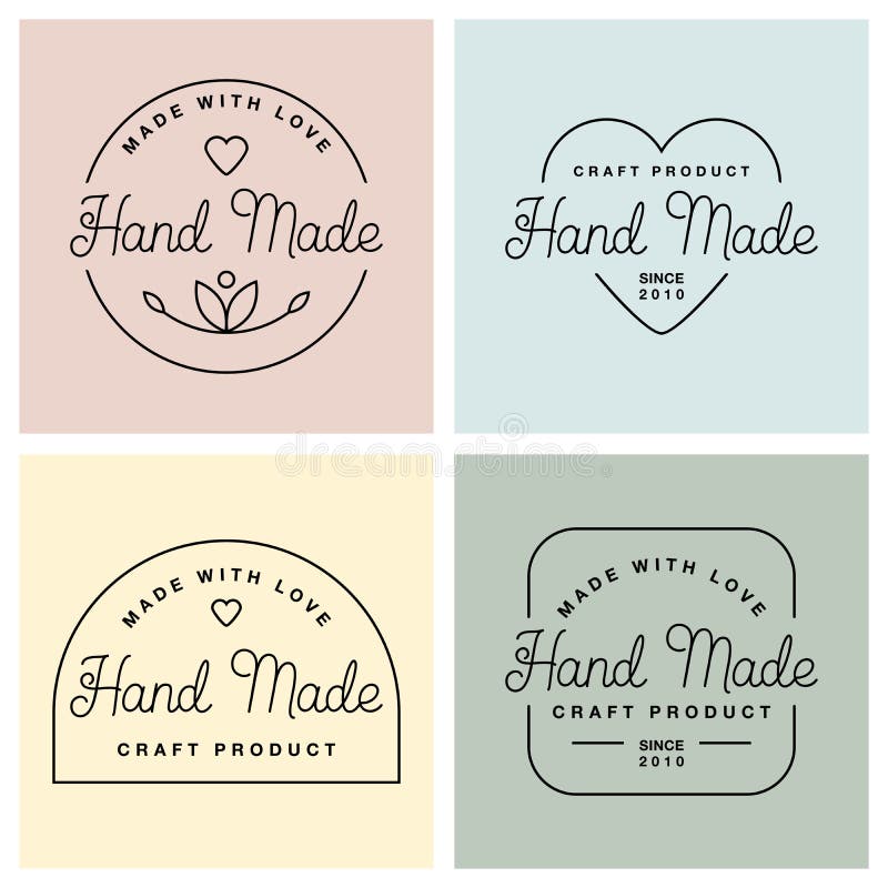 Hand Made Labels Template Stock Illustrations – 564 Hand Made Labels ...