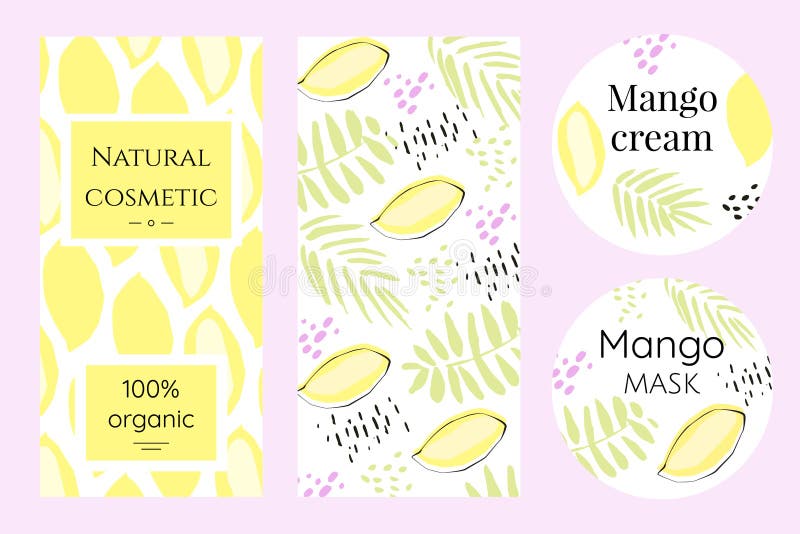 A Set of Labels for Mango Cosmetics Stock Vector - Illustration of ...