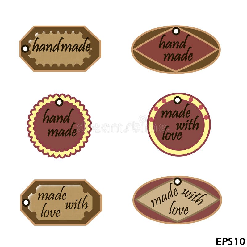 Set of Labels for Marking of Handmade Products. Stock Illustration ...