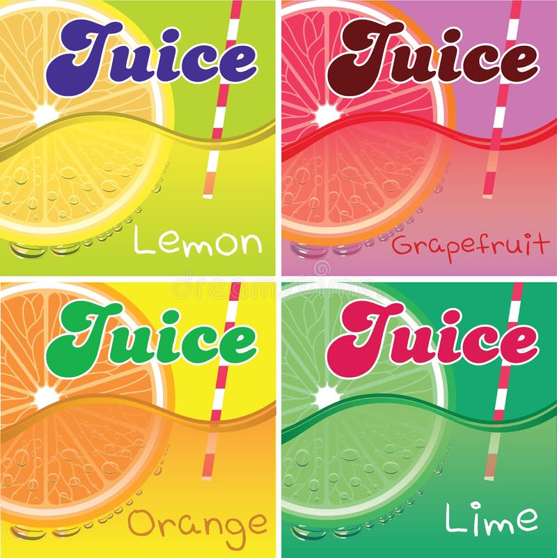 Set of Labels for Packaging Juice Stock Vector - Illustration of lemon ...