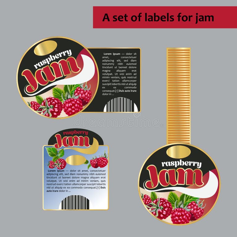 A Set of Labels for Raspberry. Isolated Image Stock Illustration ...