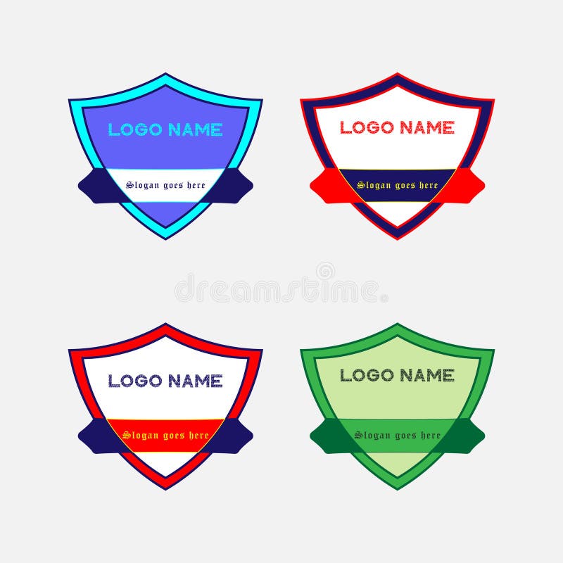 Set of Labels with Ribbons, Shield Logo Design Template, Set of Shields ...