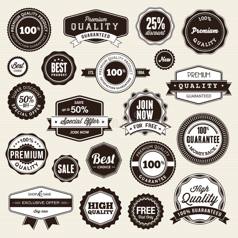 Set of labels and stickers stock vector. Illustration of exclusive ...