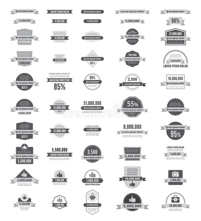 Set of labels and stickers stock vector. Illustration of label - 53362356