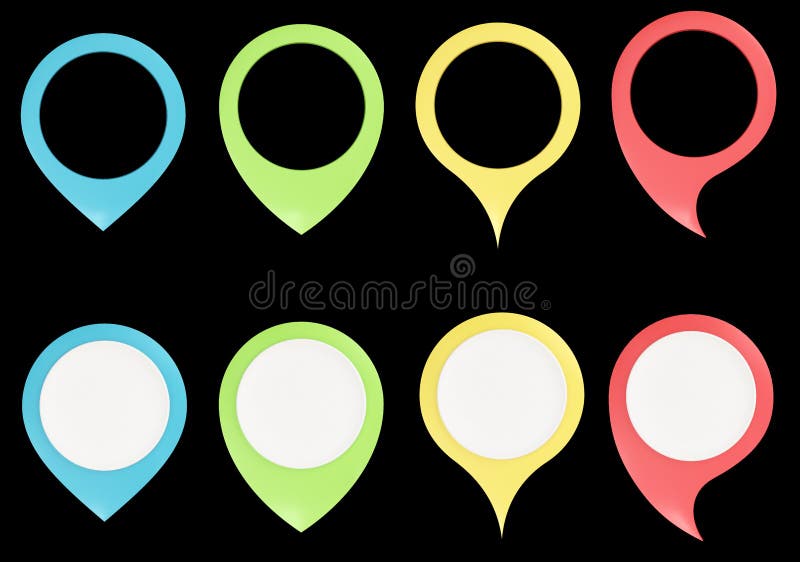 A Set of Labels and Symbols for the Map. Stock Illustration ...