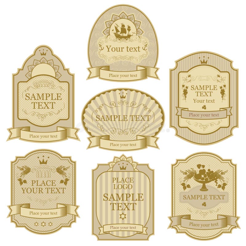 Set of labels stock vector. Illustration of beige, labels - 44559721