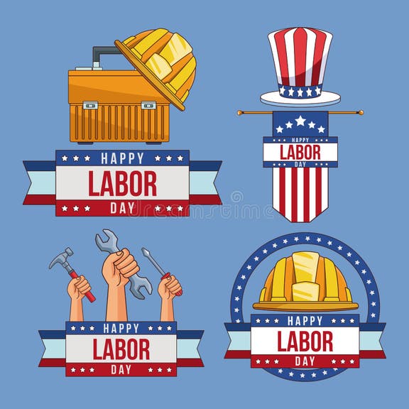 Set of labor day elements stock vector. Illustration of republican ...