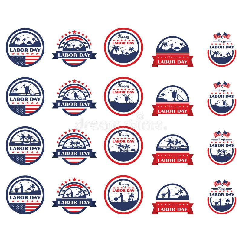 Set of Labor Day Labels. Vector Illustration Decorative Design Stock ...