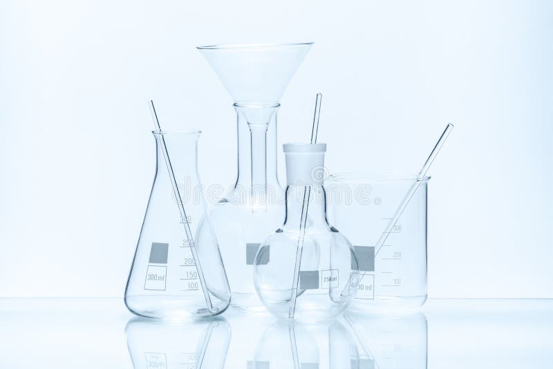 Set of Laboratory Glassware Stock Image - Image of medicine, fluid ...