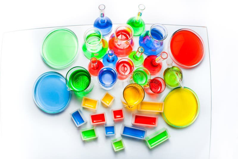 Set of Laboratory Glassware of Different Capacity and Shapes Stock ...