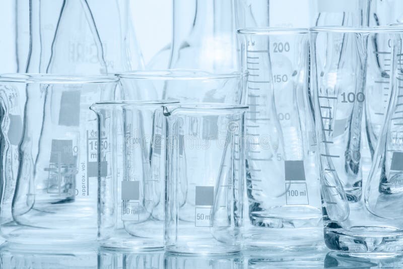 Set of Laboratory Glassware of Different Capacity and Shapes Stock ...