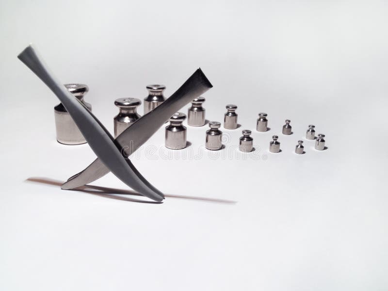 Set of Laboratory Weights and Tweezers Stock Photo - Image of heavy ...