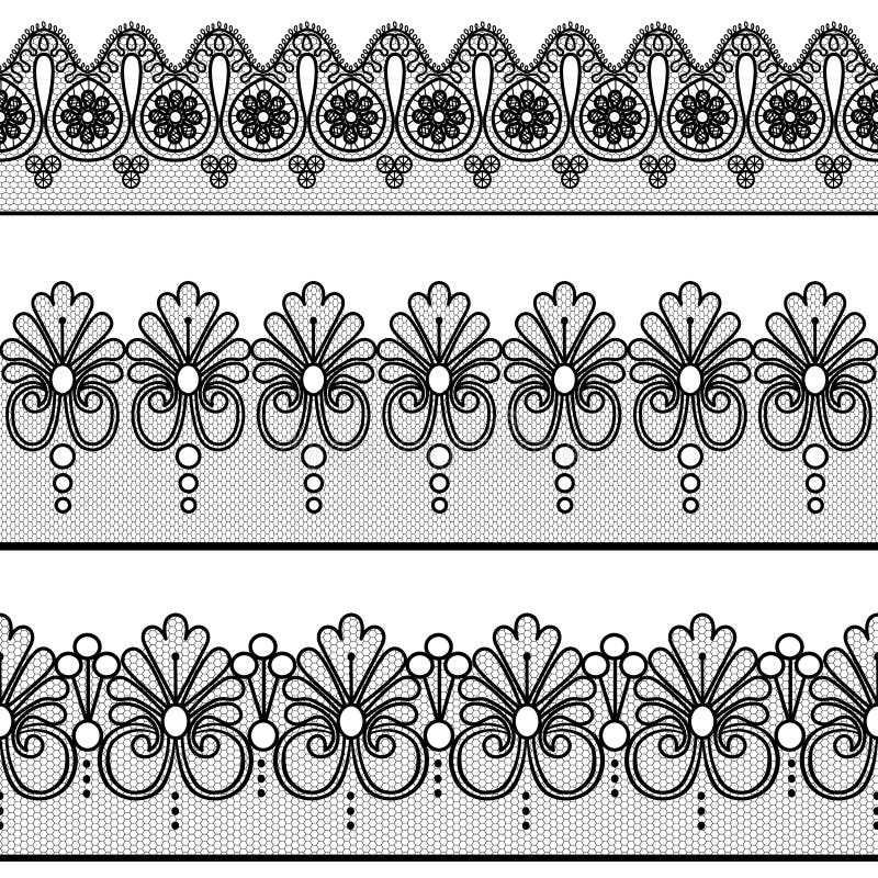 Set of lace borders stock vector. Illustration of graphic - 85106714