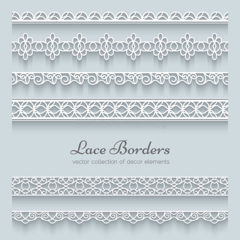 Set of lace borders stock vector. Illustration of embroidery - 40573248
