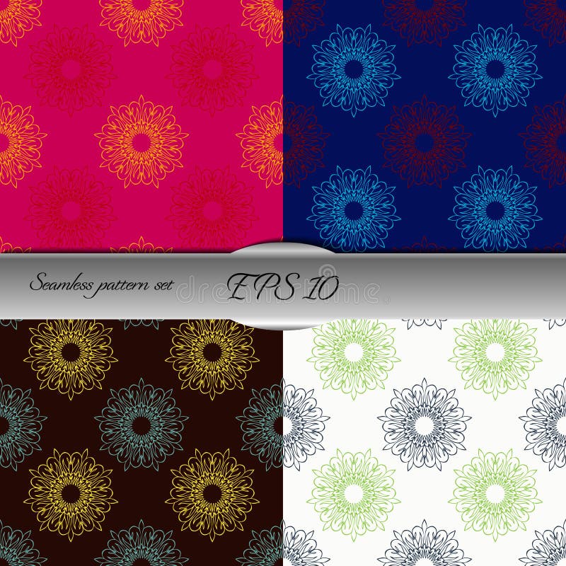 Set of Lace-like Seamless Patterns Stock Illustration - Illustration of ...