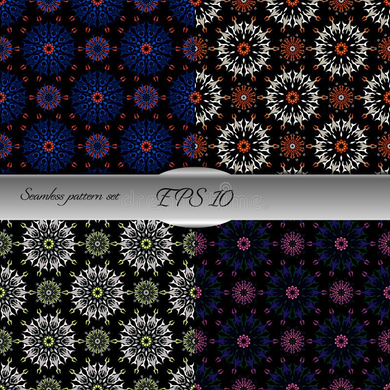 Set of Lace-like Seamless Patterns Stock Illustration - Illustration of ...