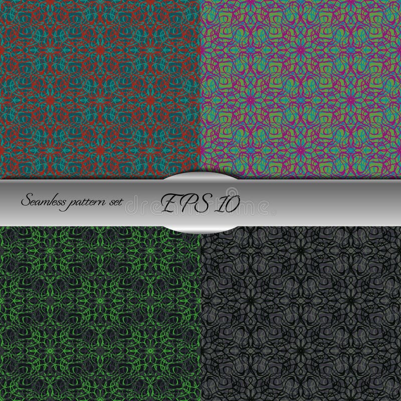 Set of Lace-like Seamless Patterns Stock Illustration - Illustration of ...