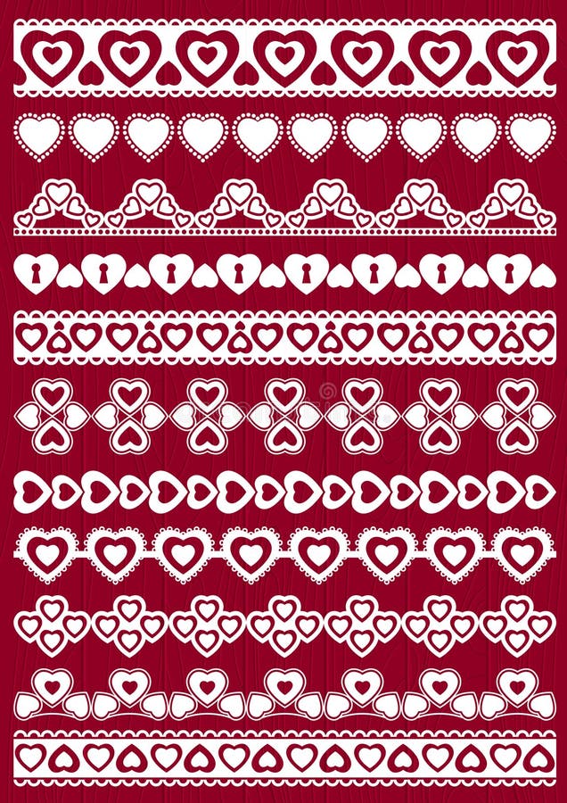 Set of Lace Paper with Heart Stock Vector - Illustration of glamour ...