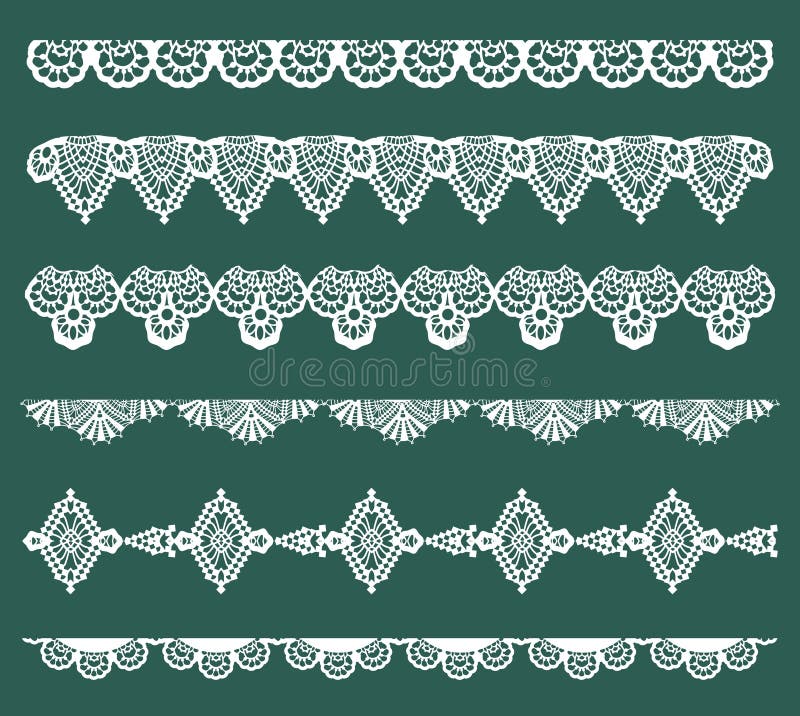 Set of lace ribbons stock vector. Illustration of border - 31303732