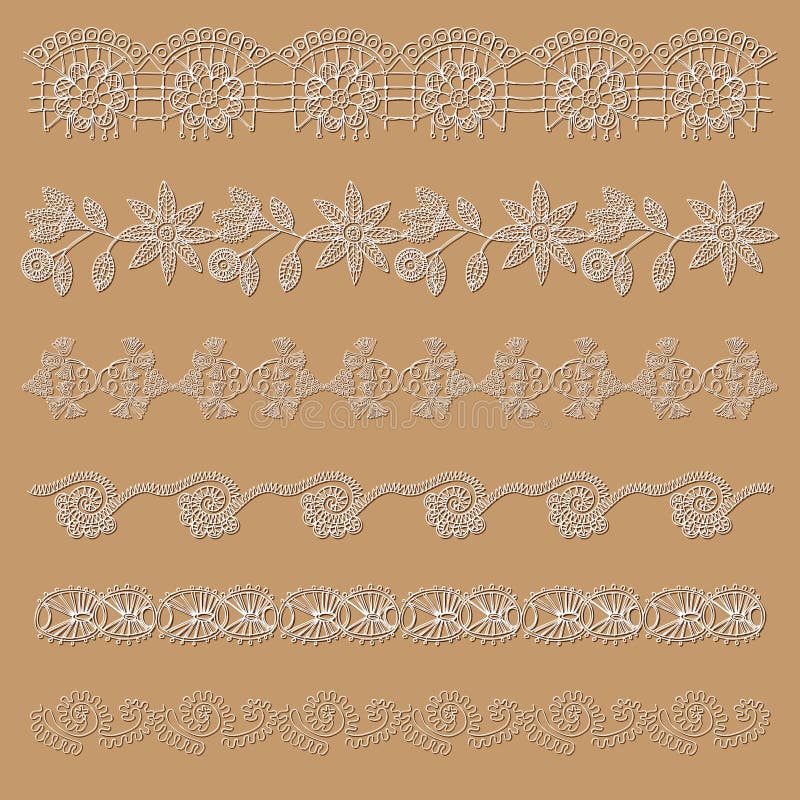 Set of lace ribbons stock vector. Illustration of ornate - 39770424