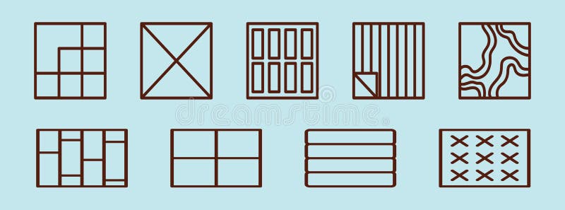 Set of Laminate. Cartoon Icon Design Template with Various Models ...