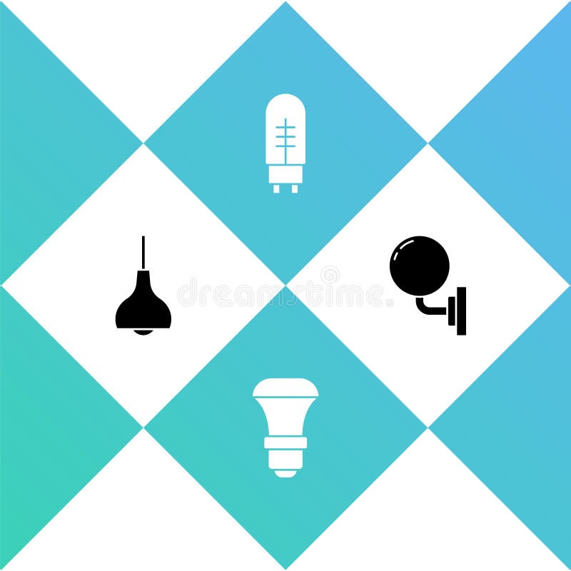 Set Lamp Hanging, LED Light Bulb, Light Emitting Diode and Wall Lamp or ...