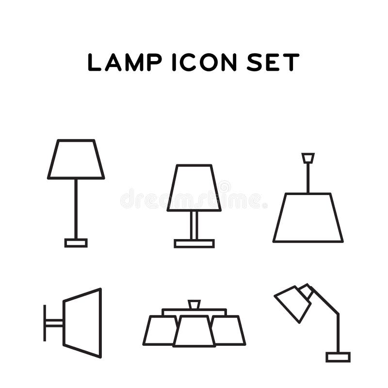 Set lamp icons stock vector. Illustration of illuminate - 64114962