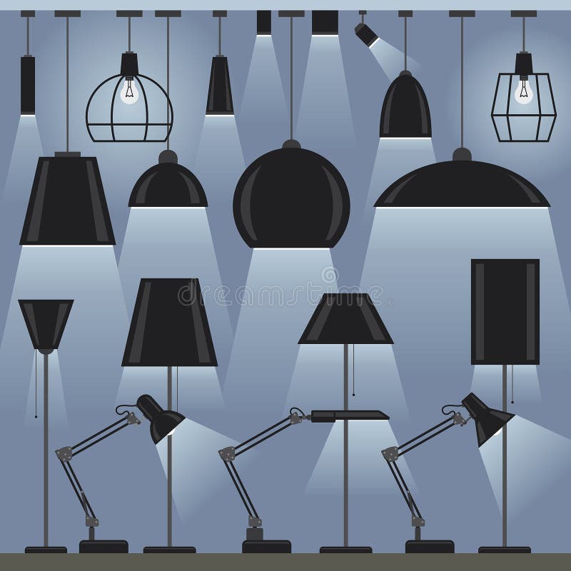 Set of lamps stock vector. Illustration of contemporary - 80592634