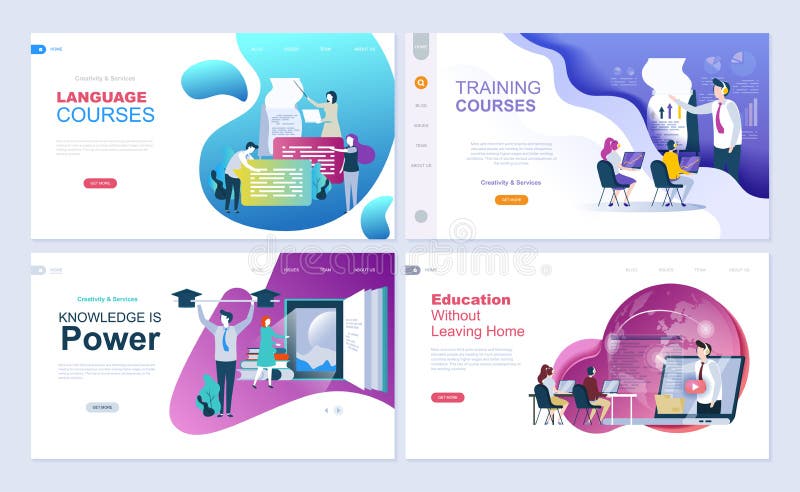 Set of Landing Page Template for Education, Consulting, Training ...