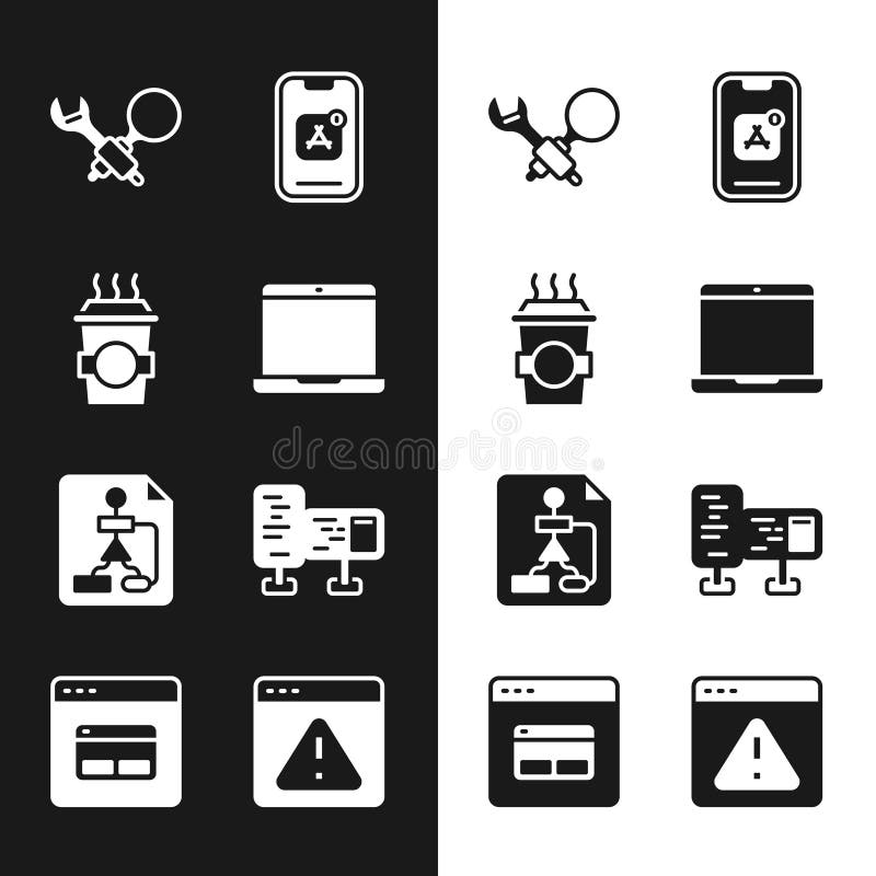 Set Laptop, Coffee Cup Go, Debugging, Mobile Apps, Flowchart, Computer ... Set Laptop, Coffee Cup Go, Debugging, Mobile Apps, Flowchart, Computer ...