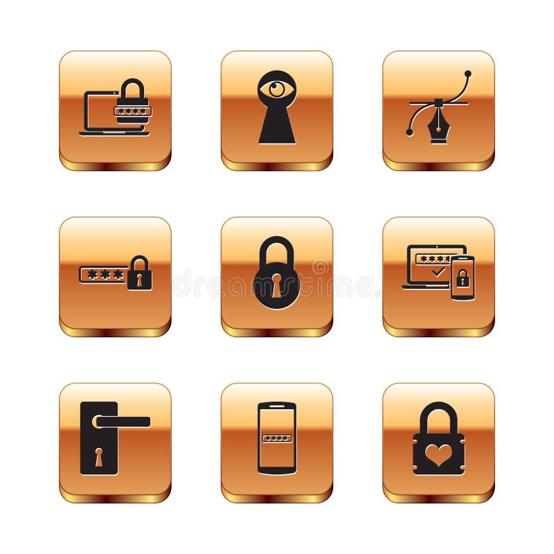 Set Laptop with Password, Door Handle, Mobile, Lock, Password ... Set Laptop with Password, Door Handle, Mobile, Lock, Password ...
