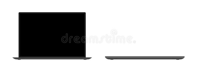Set of Laptop . Perspective, Top and Front View Stock Vector ...
