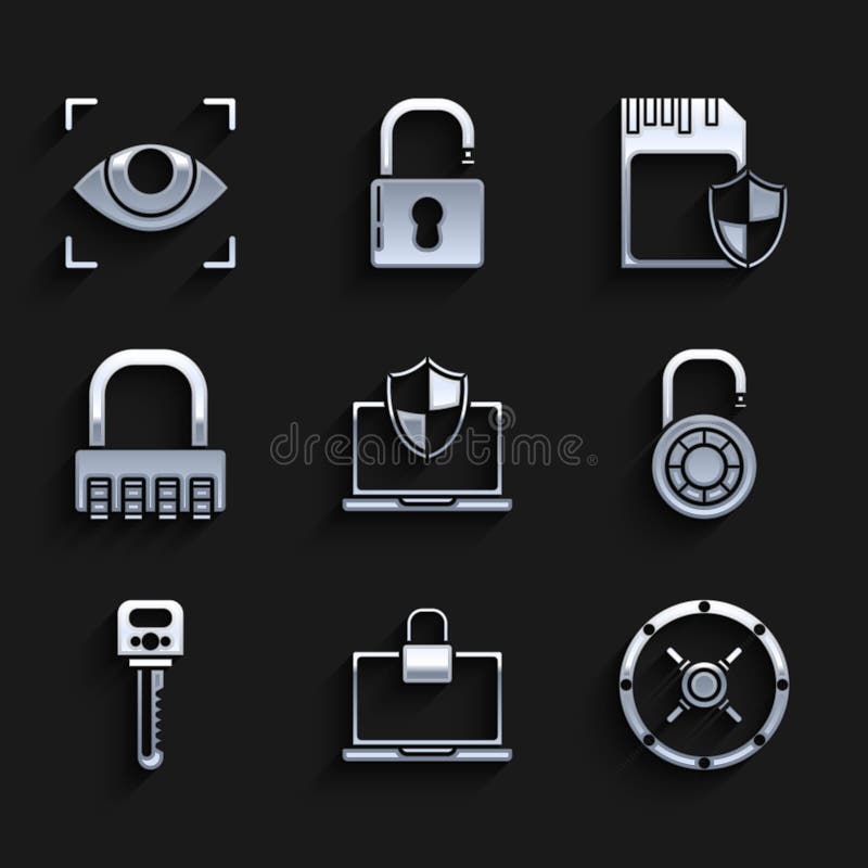 Set Laptop Protected with Shield, and Lock, Safe, Combination Wheel ...