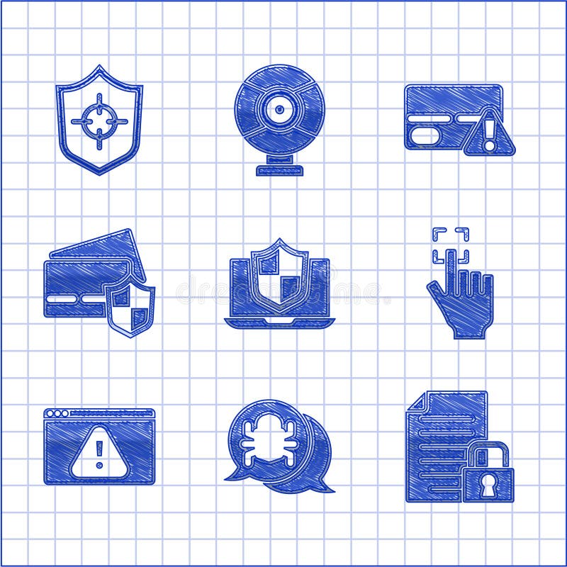 Set Laptop Protected with Shield, System Bug, Document and Lock ... Set Laptop Protected with Shield, System Bug, Document and Lock ...
