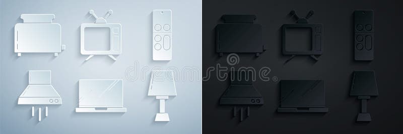 Set Laptop, Remote Control, Kitchen Extractor Fan, Table Lamp ...