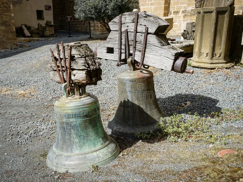 Set of Large Bronze Bells, Placed on the Ground Stock Image - Image of ...