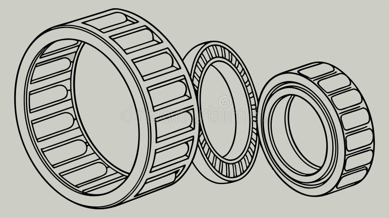 Set of Large Industrial Bearings, Mechanical Engineering Component ...