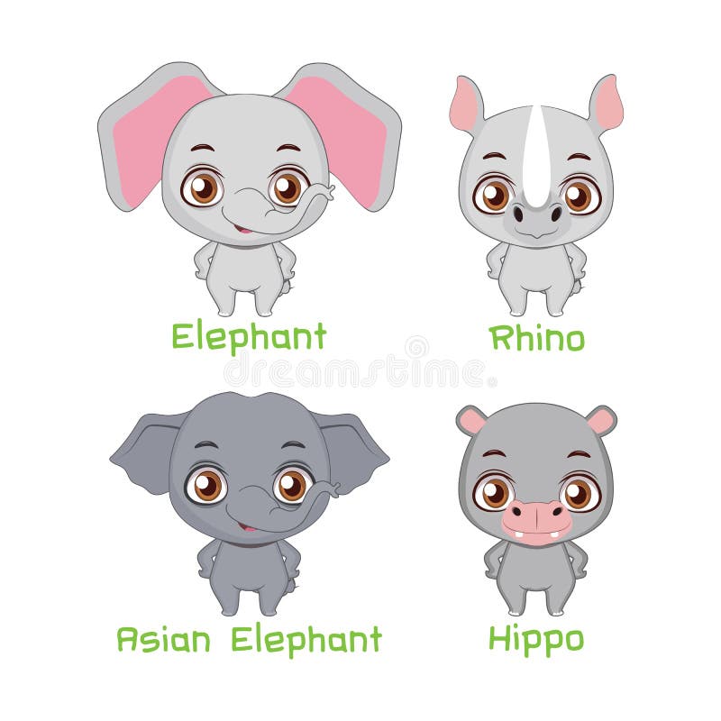 Set of Large Sized Animal Species Stock Vector - Illustration of ...