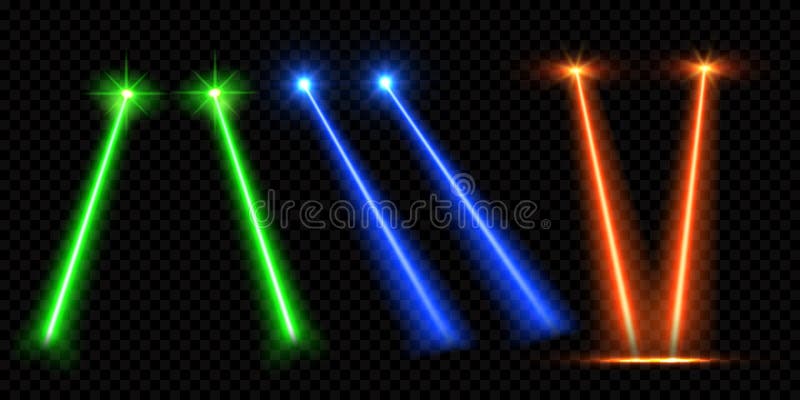 Set of Laser Beams from Eyes, Vector Glowing Neon Light Lines Different ...