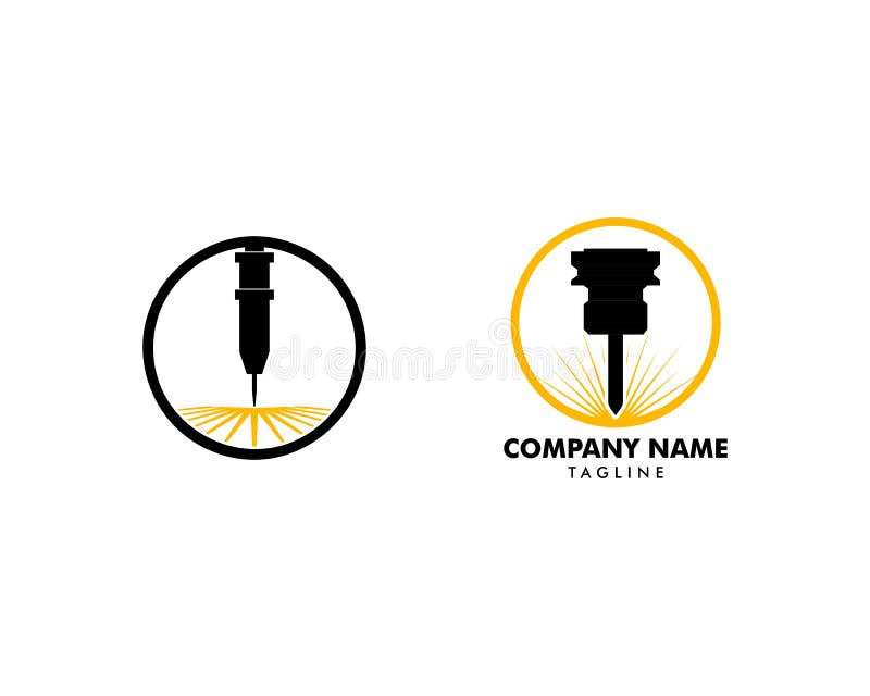 Laser Cutting Machine Logo Design Icon Vector Illustration, CNC Laser ...