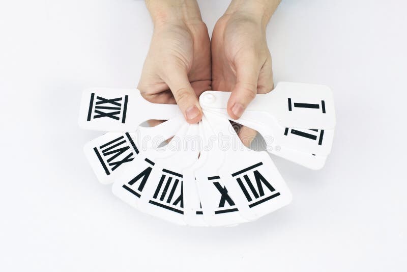 Closeup. Set, Latin Digits, in the Hands of Men. Stock Image - Image of ...