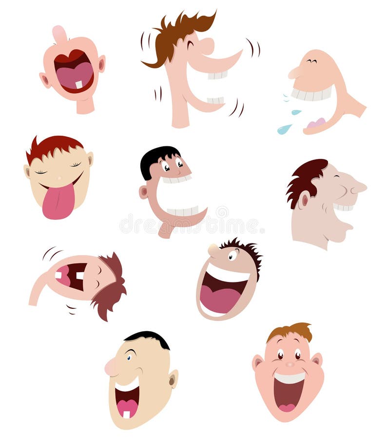 Set of laughing faces stock vector. Illustration of symbol - 17638107