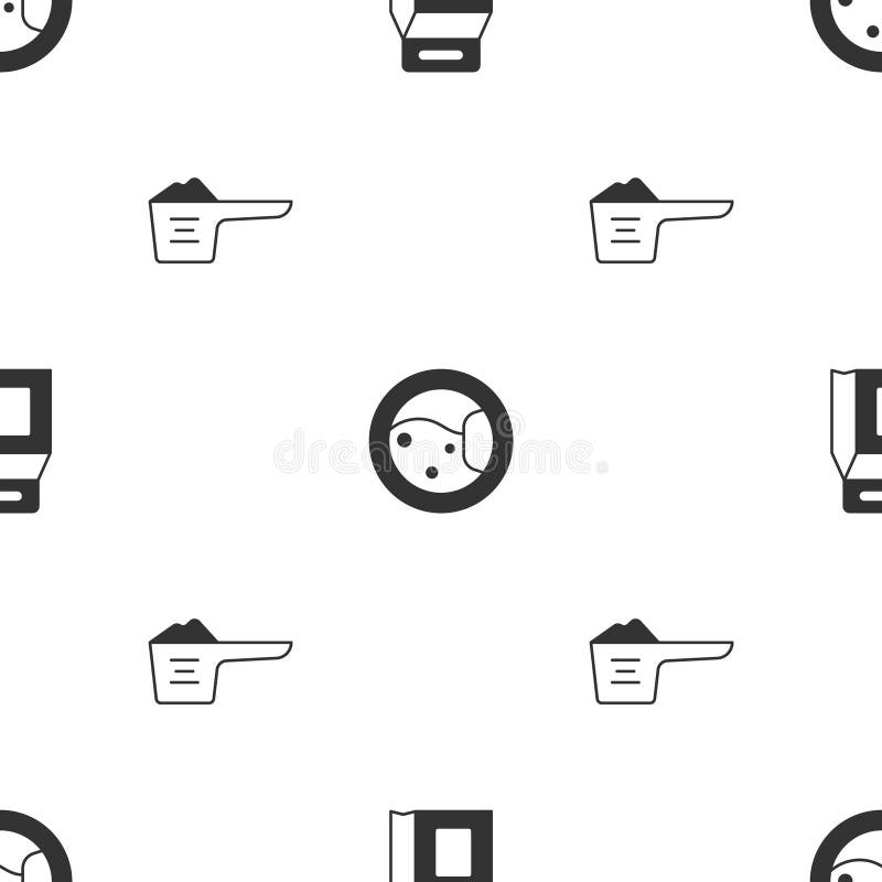 Set Laundry Detergent, Washer and Washing Powder on Seamless Pattern ...