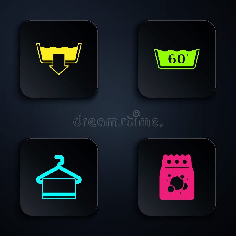 Set Laundry Detergent, Washing Modes, Towel on Hanger and Temperature ...