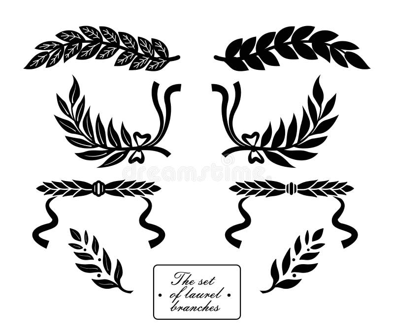 The Set of Laurel Branches. Design Elements in Vector for Cards ...