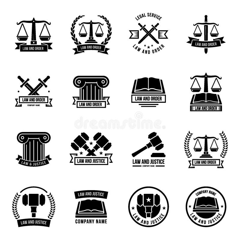 Set of Law Logo Element Icons. Vector Illustration Decorative Design ...