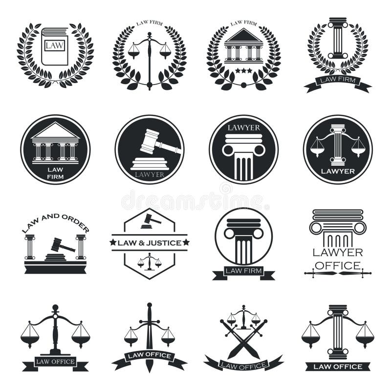 Set of Law Logo Element Icons. Vector Illustration Decorative Design ...