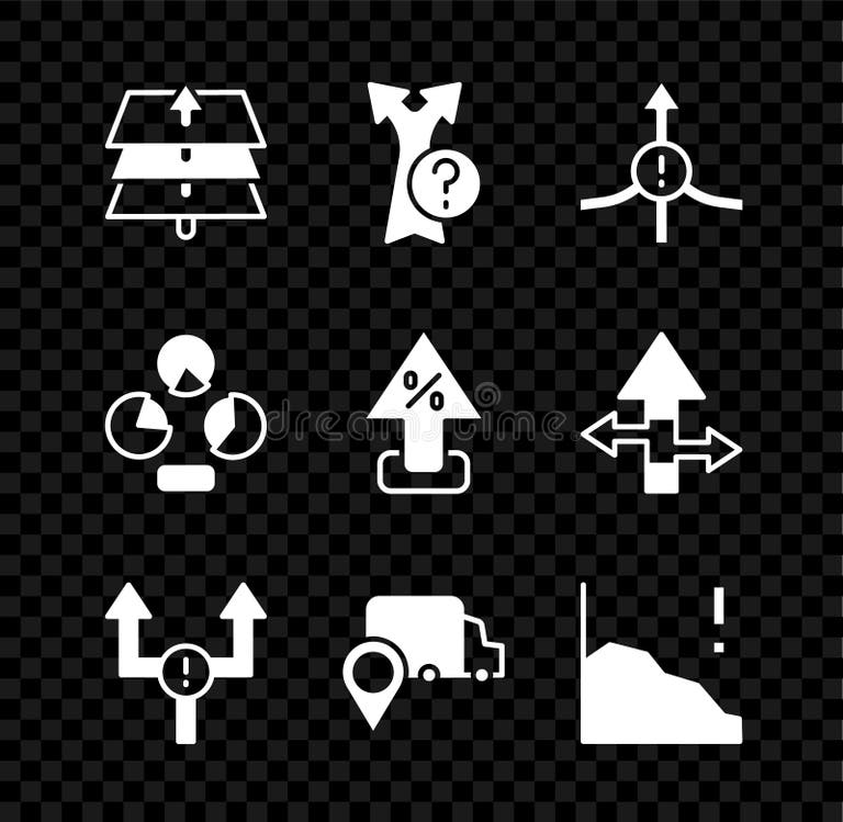 Set Layers, Arrow, Delivery Tracking, Financial Growth Decrease, Pie ...