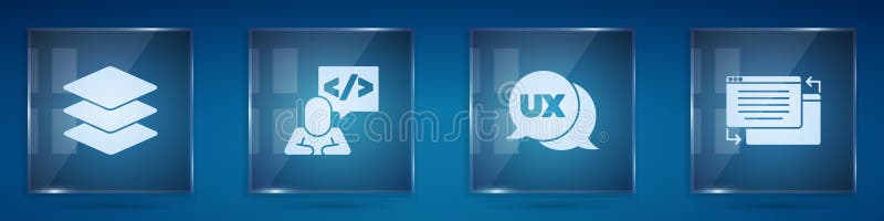 Set Layers, Front End Development, UI or UX Design and . Square Glass ... Set Layers, Front End Development, UI or UX Design and . Square Glass ...